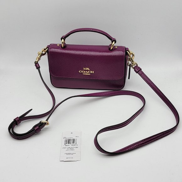 Coach | Bags | Coach Mini Josie Top Handle Crossbody Ce63 Dark Magenta ...